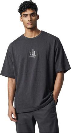 C.P. Company C.p. Company, Homme, Tops, Noir, Taille: XL T-shirt en coton &eacute;pais