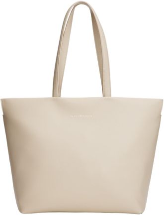 Tommy Hilfiger Damen Th Logotape Tote Aw0aw17693 Tragetasche, Beige (Classic Beige)