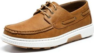 AlltheMen Chaussures en Cuir Homme Casual Formal Oxford &agrave; Lacets Basses Basket Sneakers Costume Mariage Marron 44