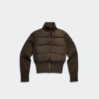 Canada Goose HyBridge Strickjacke mit breiter Steppung und Tonal Disc (Weiblich, Terra, M)