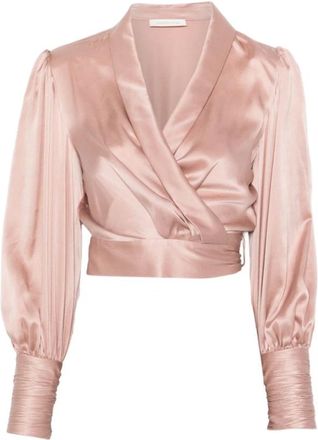 Zimmermann Femme, Blouses et Chemises, Rose, Taille: 40 FR Silk Wrap Top