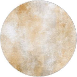 Generic Kaki Tapis Rond antid&eacute;rapant Abstrait, Doux et Lavable en Machine Tapis Rond &agrave; Motif Texture Moderne &Agrave; D&eacute;grad&eacute; pour Chambre &agrave; Coucher Salon Salle &agrave; Ma