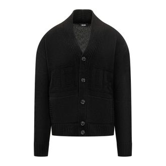 GCDS Gcds, Homme, Pulls, Noir, Taille: S Gilet de Cardigan Boutonn&eacute; avec Logo