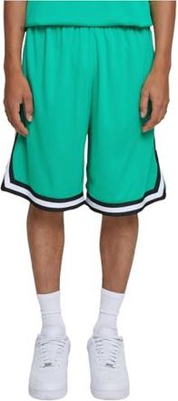Urban Classics Stripes Mesh Shorts, Ferngreen/Black/White, S Homme