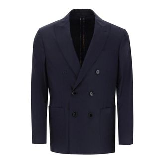 Etro Gestreifter Woll-Blazer mit doppelter Knopfleiste - - Jackets - Herren - Blau - S