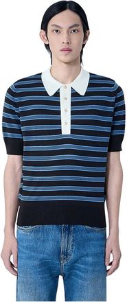 Wales Bonner Wales Bonner, Homme, Tops, Multicolore, Taille: 2XL Chemise Polo en Tricot Ray&eacute;