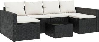 vidaXL Vidaxl - Salon de jardin 2 pcs avec coussins Noir Résine tressée