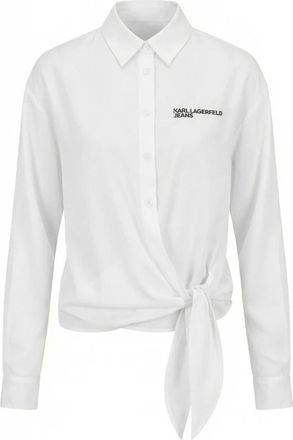 Karl Lagerfeld Femme, Blouses et Chemises, Blanc, Taille: 36 FR KLJ Tied Blouse