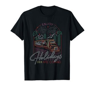 Coca Cola Ware Genie&szlig;en Sie Coca Cola Weihnachten Die Feiertage kommen Neon Truck T-Shirt