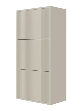 Selsey Schuhschrank Schuhregal 50 cm 3 Klappen Schuh Schrank 12 Paar Schuhe Schuhaufbewahrung H&auml;ngend Graubeige Veldio