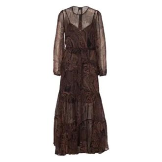 Pinko Pinko, Femme, Robes, Brun, Taille: 38 FR Chemisier Dress