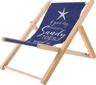 Angoily Gro&szlig;es Mediterranes Strandstuhl Modell mit Blauem Stoff Realistische Nautische Strandstuhl Dekoration f&uuml;r Wohnraum B&uuml;ro und Party