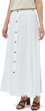 Desires DamenRock mit hoher Taille, knöchelhoch, Buttondown, Weiß, XS