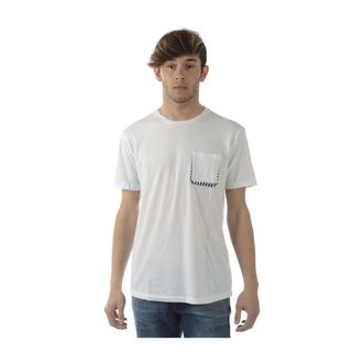 Daniele Alessandrini Homme, Tops, Blanc, Taille: M Maglia Cornicetta Bic