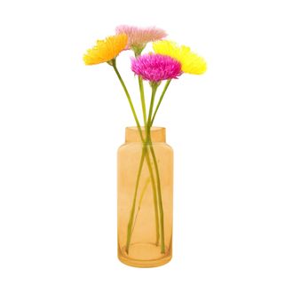 Point-Virgule Vase, deko Wohnzimmer, blumenvasen aus Glas, wunderschön, gelb, 12.5x30cm