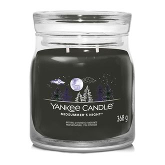 Yankee Candle Company Signature Duftkerze | Midsummers Night Mittlere Glaskerze mit Doppeldochten | Sojawachs-Mischung lang brennende Kerze | Perfektes Geschenk f&uuml;r Frauen