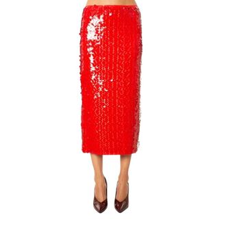 Isabelle Blanche Femme, Jupes, Rouge, Taille: 38 FR Gonna Longuette di paillettes