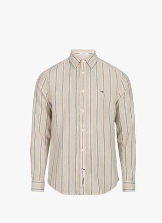 Tommy Hilfiger Chemise &agrave; rayures verticales en coton et lin