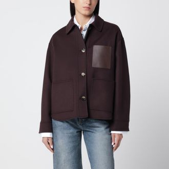 Loewe Brown/grey wool and cashmere workwear jacket