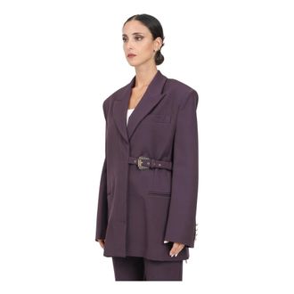 Versace Jeans Couture Femme, Vestes, Violet, Taille: 38 FR Blazer violet avec boucle baroque