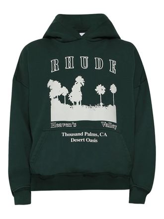 Rhude hoodie &agrave; imprim&eacute; graphique - Vert