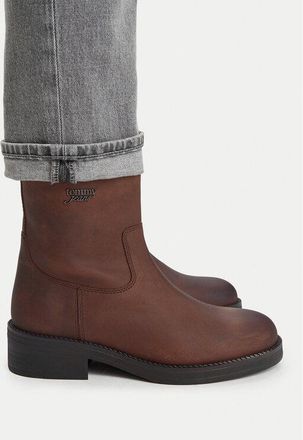 Tommy Jeans Stiefeletten Tjw Soft Sole Chelsea Boots Lth EN0EN03080 Braun