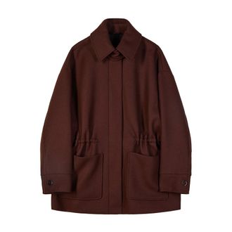 Patrizia Pepe Femme, Manteaux, Brun, Taille: 40 FR Parka en laine et cachemire