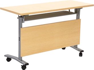 Generic Tragbarer Klapptisch, mobiler Konferenztisch mit Rollen, Schreibtisch f&uuml;r Arbeits- und Besprechungsr&auml;ume, leicht zu verstauen, h&ouml;henverstellbar, ideal