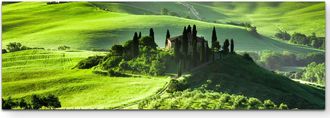 Paul Sinus Art Leinwandbilder | Bilder Leinwand 150x50cm gr&uuml;ne H&uuml;gellandschaft in der Toskana