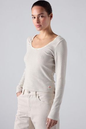Levi's Dry Goods Pointelle Lace Long-Sleeve Top - Damen - Wei&szlig; / Wei&szlig;