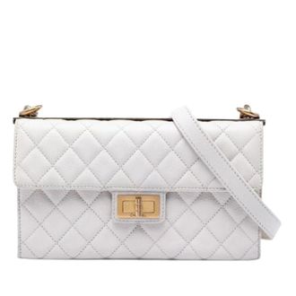 Chanel Sac bandouli&egrave;re matelass&eacute; vintage en cuir de ch&egrave;vre Pre-owned - Femme - Pre-owned - Blanc - Taille: ONE Size