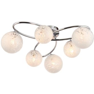 Endon Lighting Maye Plafonnier semi-affleurant en verre &agrave; 6 bras multiples, chrome - Endon