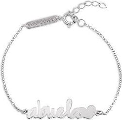 Singularu Bracelet Abuela Heart. Argent Sterling 925 avec Plaqué Rhodium et inscription Abuela. Bijoux pour Femme