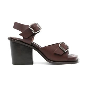 Christophe Lemaire Femme, Chaussures, Brun, Taille: 37 EU Sandales &agrave; talons carr&eacute;s