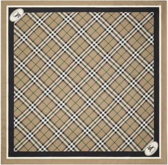 Burberry Seidenschal in Check mit Knight Stamp