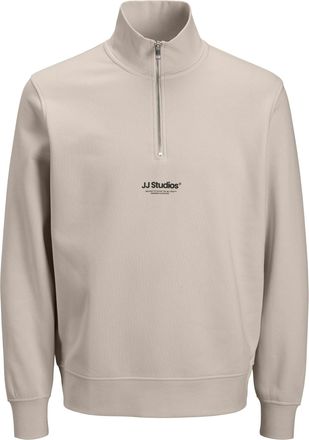 Jack & Jones Male Sweatshirt mit halbem Rei&szlig;verschluss Gedruckt Sweatshirt mit halbem Rei&szlig;verschluss