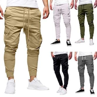 Generic Pantalon cargo pour homme coupe ajust&eacute;e - Pantalon de jogging cargo pour homme - Pantalon de travail extensible - Pantalon de randonn&eacute;e l&eacute;ger - Pantal