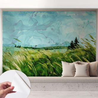 Tulup Carta Da Parati Adesiva - Lavabile - Decorazione Murale - Per Cucina - Pellicola Decorativa Paesaggi Verdi 208x146 Cm