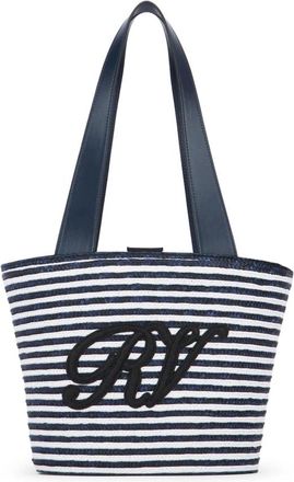 Roger Vivier Femme, Sacs, Bleu, Taille: ONE Size Sac cabas en paille ray&eacute;e