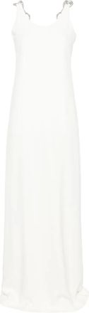 Stella McCartney robe longue &agrave; bretelles en cha&icirc;ne - Blanc