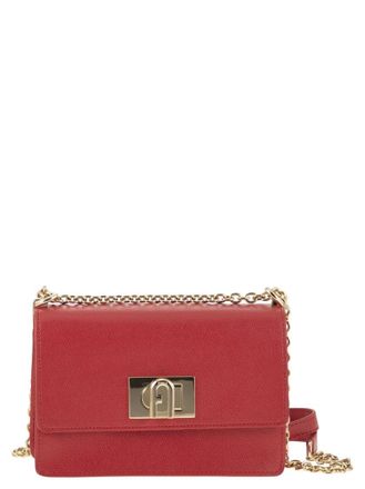 Furla Hobo Bags - Mini Crossbody In Printed Calfskin With Gold-Chain - Gr. unisize - in Rot - f&uuml;r Damen