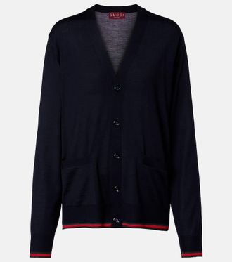 Gucci Cardigan Web Stripe en laine