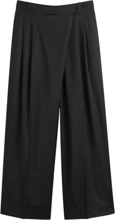 Ganni Femme, Pantalons, Noir, Taille: 40 FR Laine ciselée pantalon noir