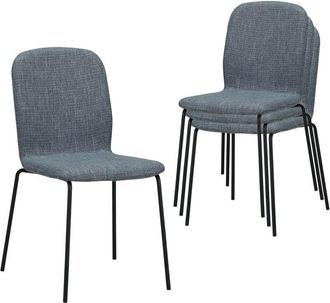 Albatros-Moebel Esszimmerst&uuml;hle 4er Set enna, grau - stapelbar, bequemer Polsterstuhl - Eleganter K&uuml;chenstuhl, Stuhl Esszimmer oder Esstisch Stuhl, Konferenzstuhl
