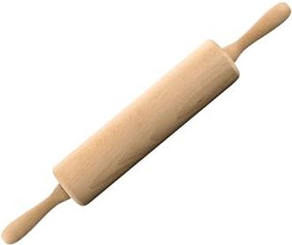 Fackelmann 31540 Rouleau patisserie en bois, rouleau à pâtisserie, accessoires cuisine, ustensiles de cuisine patisserie, rouleau à patisserie, Bois, Métal, 44,5