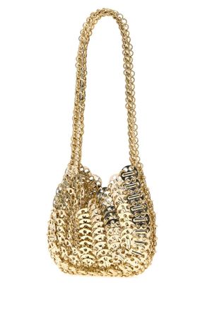 Paco Rabanne Womens Gold Metal Knit 1969 Moon Shoulder Bag Lightgold Borse A Mano