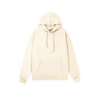 Generic Pull en polaire décontracté en coton pour homme - Pull à capuche unisexe pour adulte - Coupe ample - Manches longues pour le travail, beige, 4XL