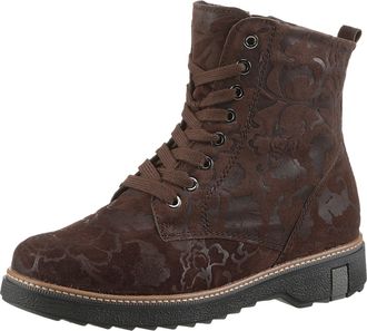 Waldläufer Schnürstiefelette WALDLÄUFER KITOMI, Damen, Gr. 5,5 (38,5), dunkelbraun, Veloursleder, Schuhe, Schnürboots, Winterboots, Komfortschuh in extrabreiter 