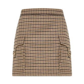 Seventy Plaid Mini Rock - - Skirts - Damen - Beige - M