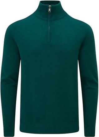 Charles Wilson Pull en Coton à Col Zippé pour Homme (XXL, Dark Green (0524))